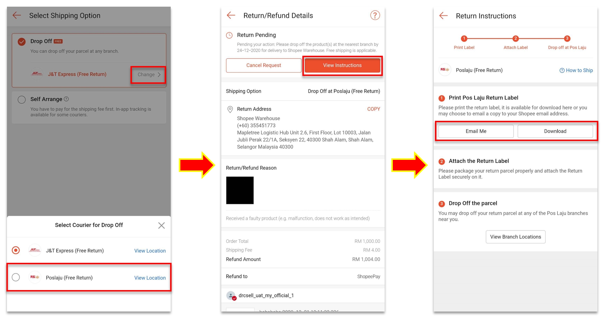 Cara Kembalikan Barang Kepada Penjual Dengan Shopee Free Return