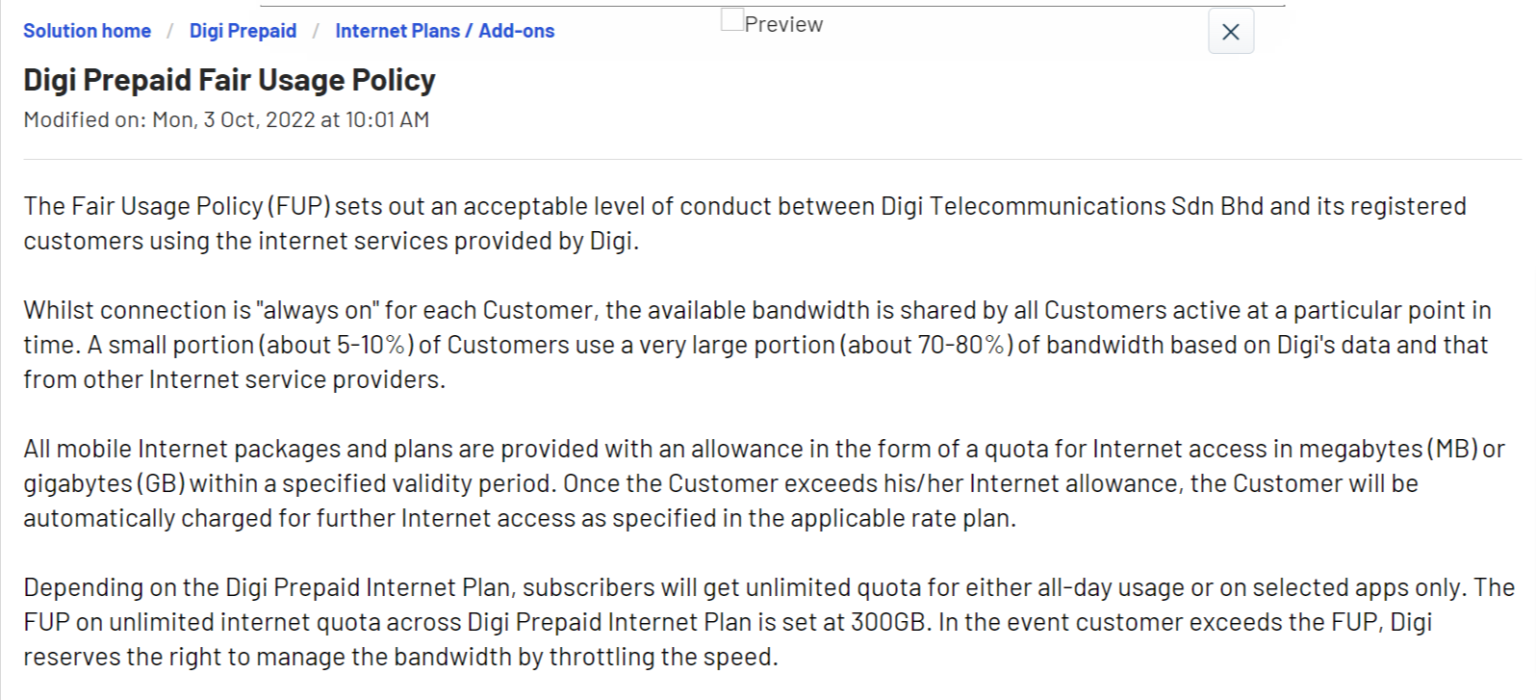 Kenali Apa Itu FUP Dan Kenapa Ia Disertakan Dalam Pelan Internet ...