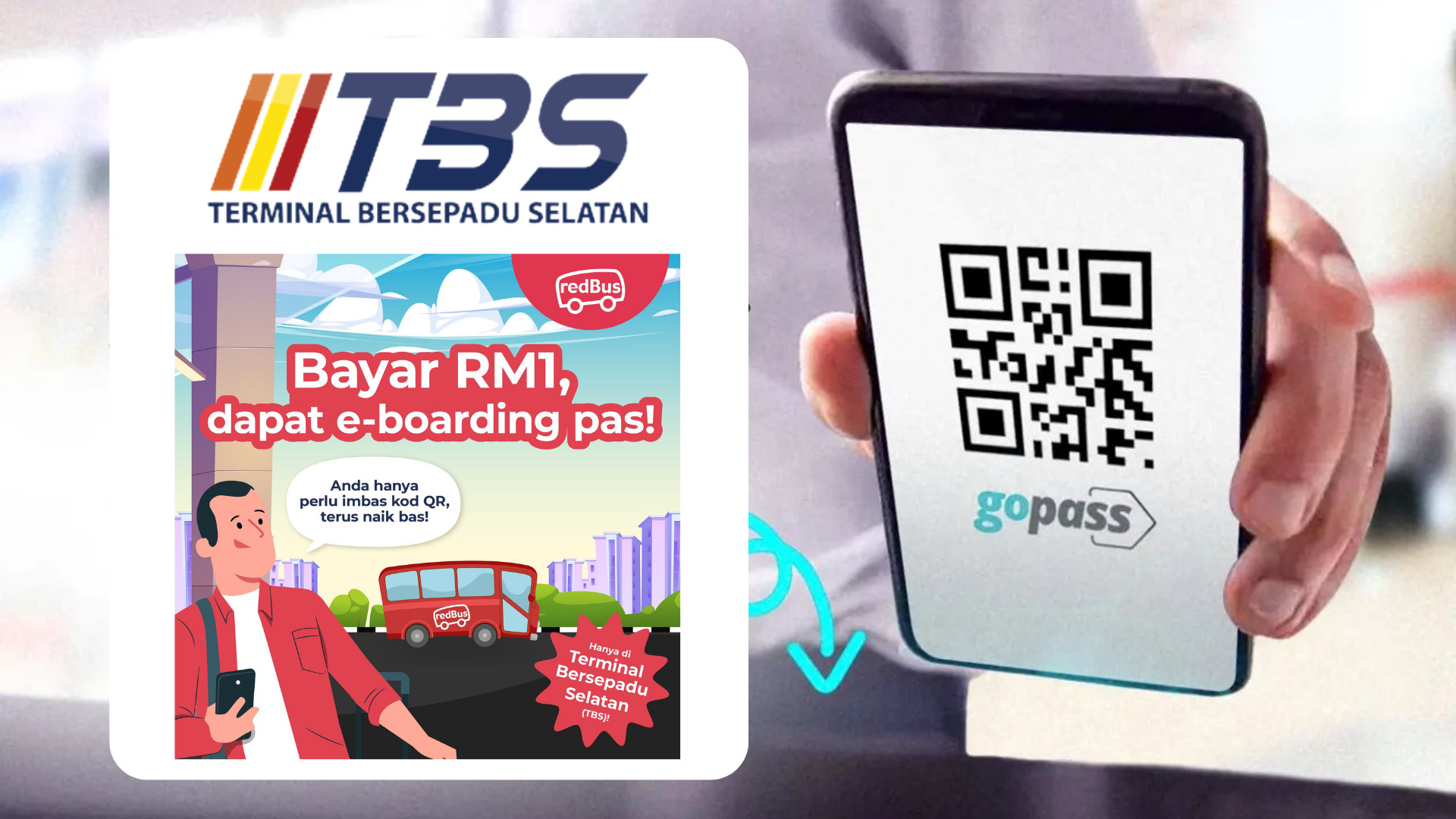 Redbus Caj RM1 Untuk Kod QR 'Boarding Pass' Di TBS, Tak Perlu Lagi Beratur Panjang