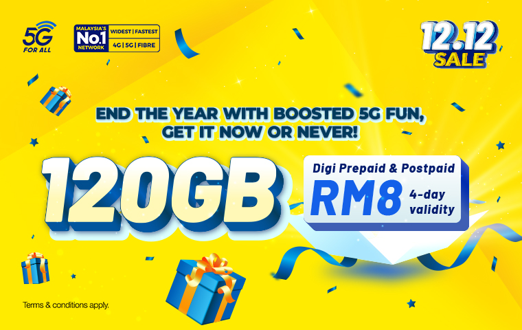 CelcomDigi Tawar 120GB 5G Booster Pada Harga RM8