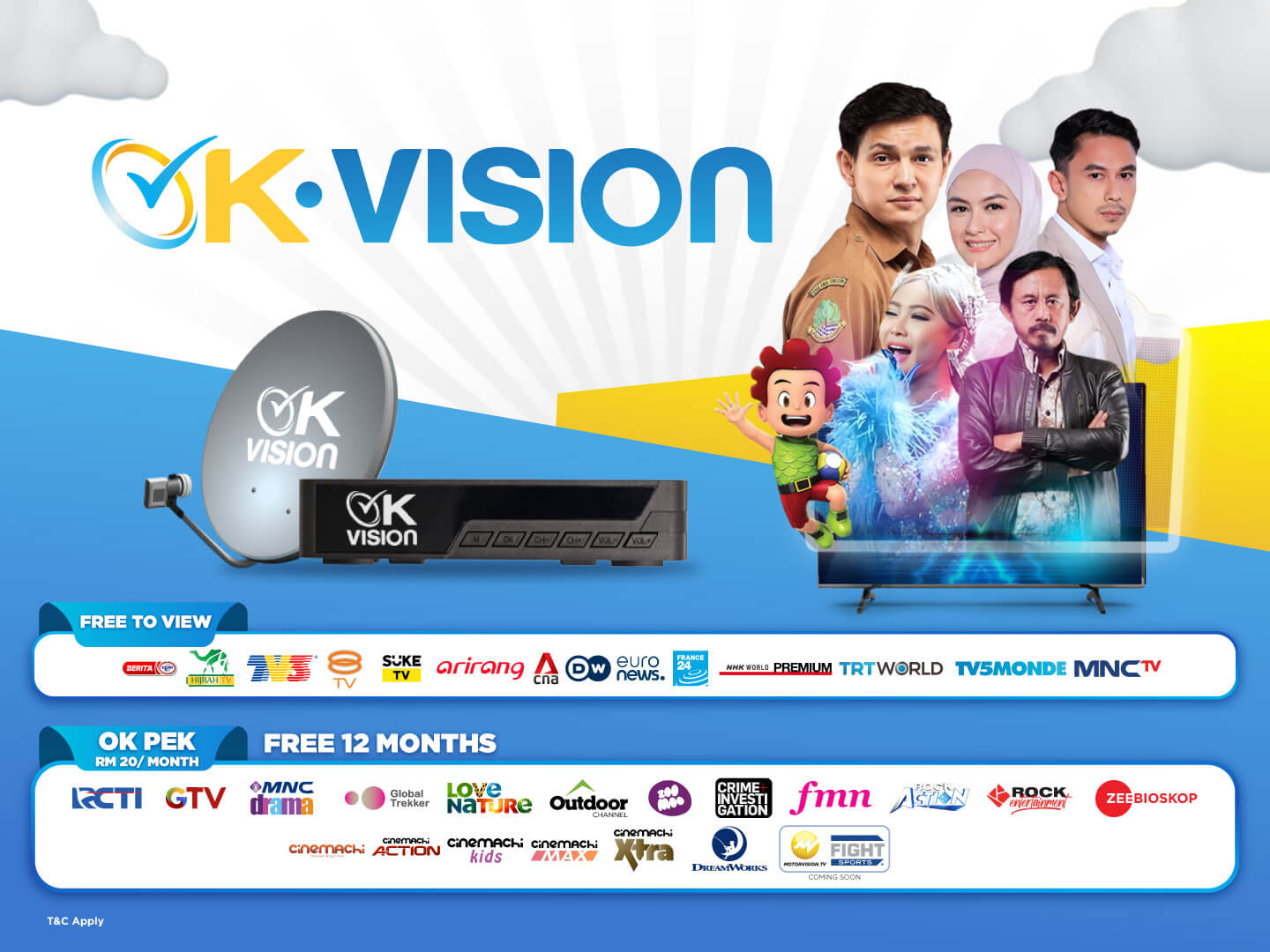 Hanya RM20/Bulan, OK VISION, TV Satelit Prabayar Baharu Di Malaysia