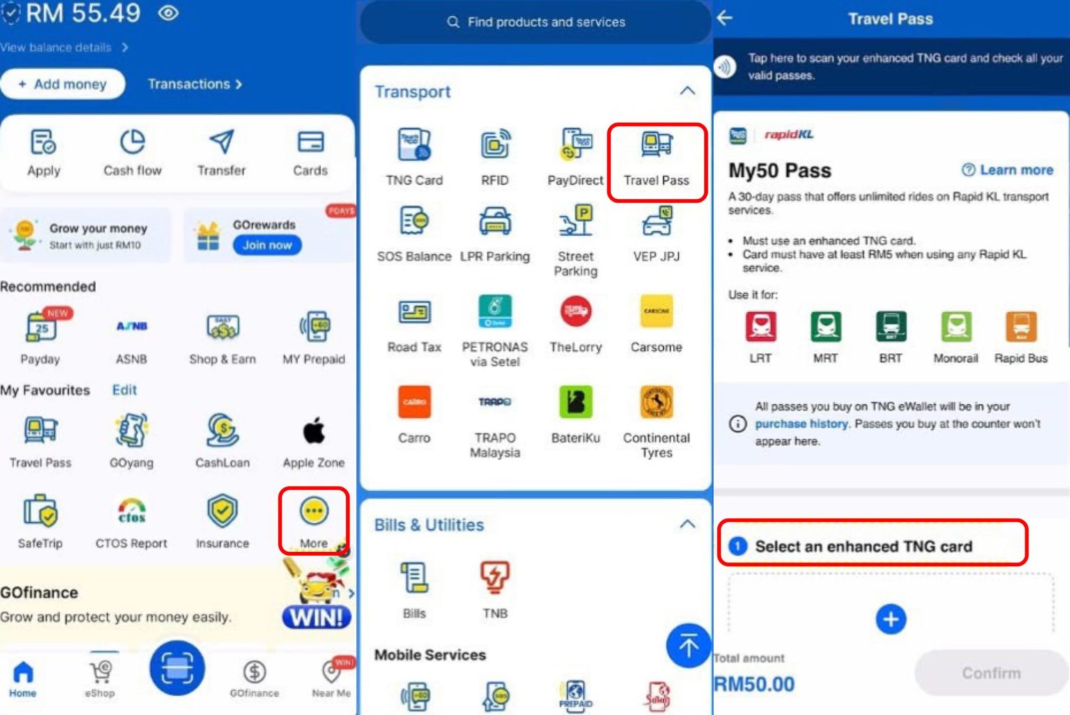 Pas My50 Boleh Diperbaharui Guna TNG eWallet Mulai 1 Julai - Ini Caranya
