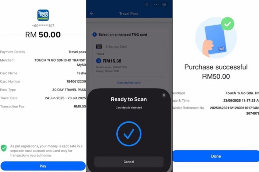 Pas My50 Boleh Diperbaharui Guna TNG eWallet Mulai 1 Julai - Ini Caranya
