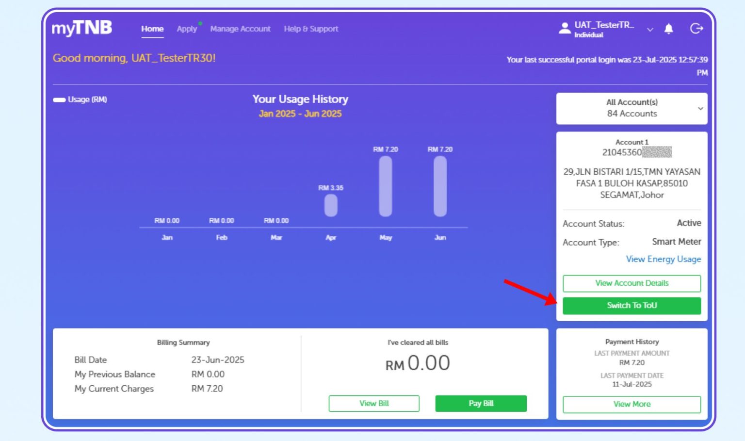Ini Cara Tukar Tarif ToU Melalui Portal myTNB